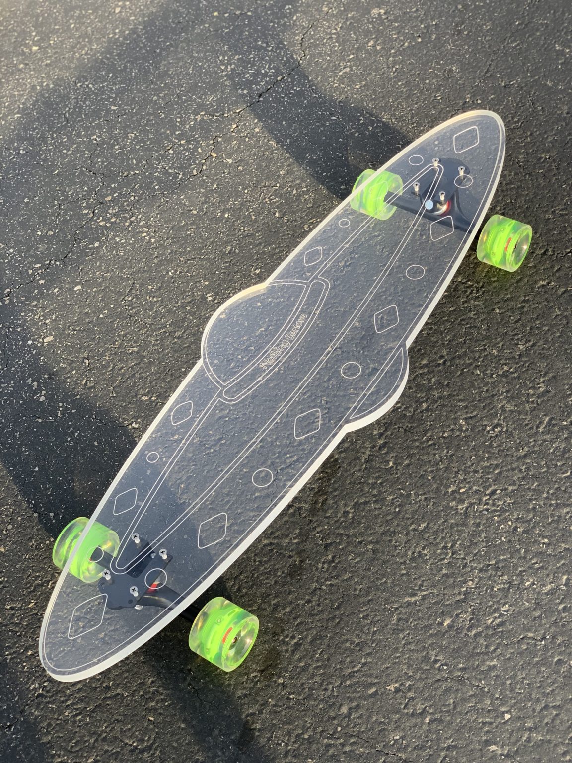 LED Clear UFO Acrylic Plexiglass Longboard | UFO LED longboard by Ghost ...