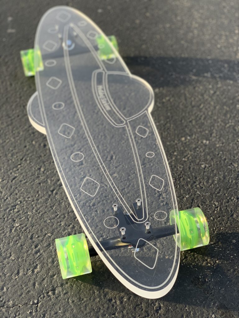 LED Clear UFO Acrylic Plexiglass Longboard | UFO LED longboard by Ghost ...