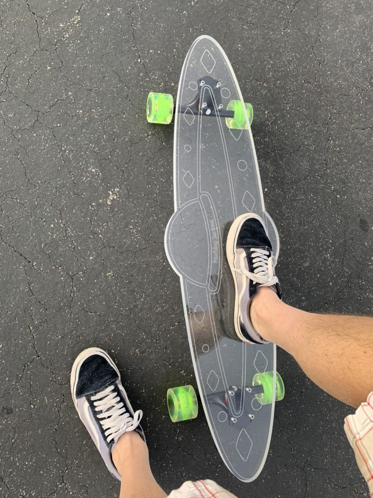 LED Clear UFO Acrylic Plexiglass Longboard | UFO LED longboard by Ghost ...