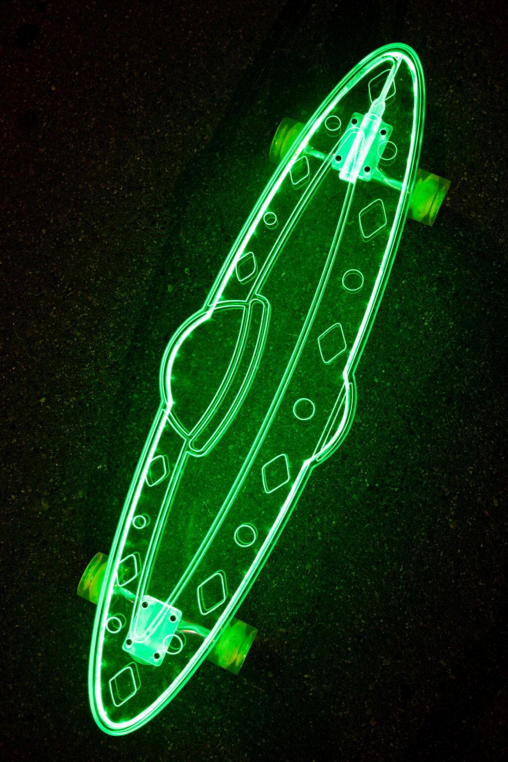 LED Clear UFO Acrylic Plexiglass Longboard | UFO LED longboard by Ghost ...
