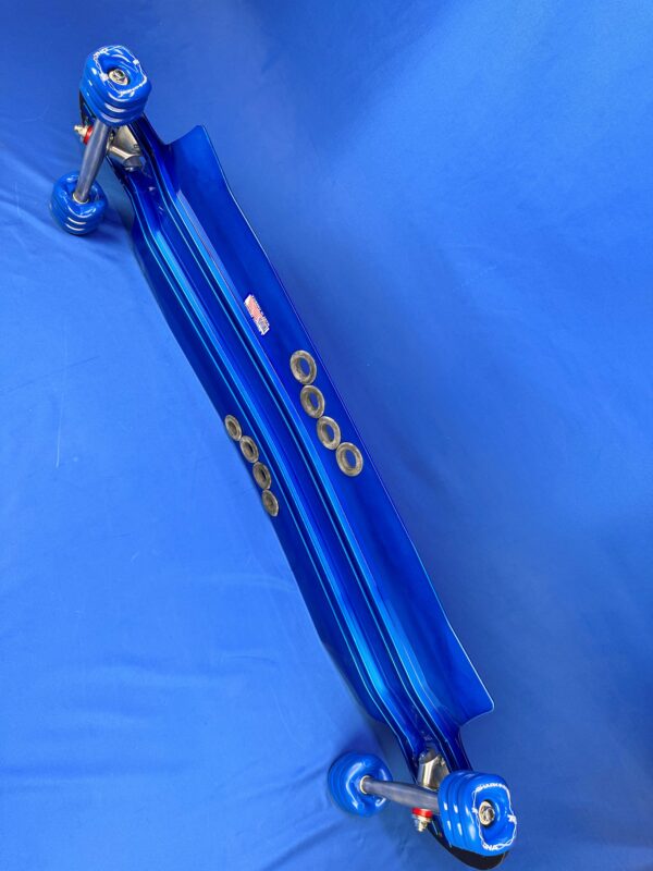 Custom Aluminum Longboard Skeleton Hands Blue - Ghost Boards